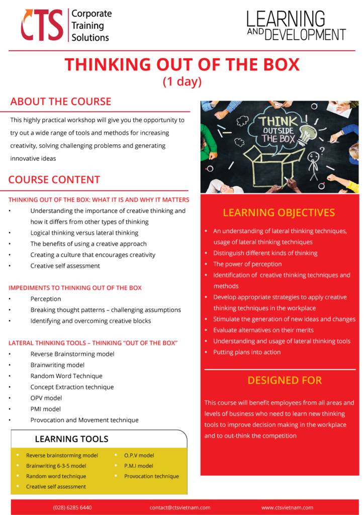 Thinking out of the box - Giải Pháp Đào Tạo Doanh Nghiệp - CTS Việt Nam